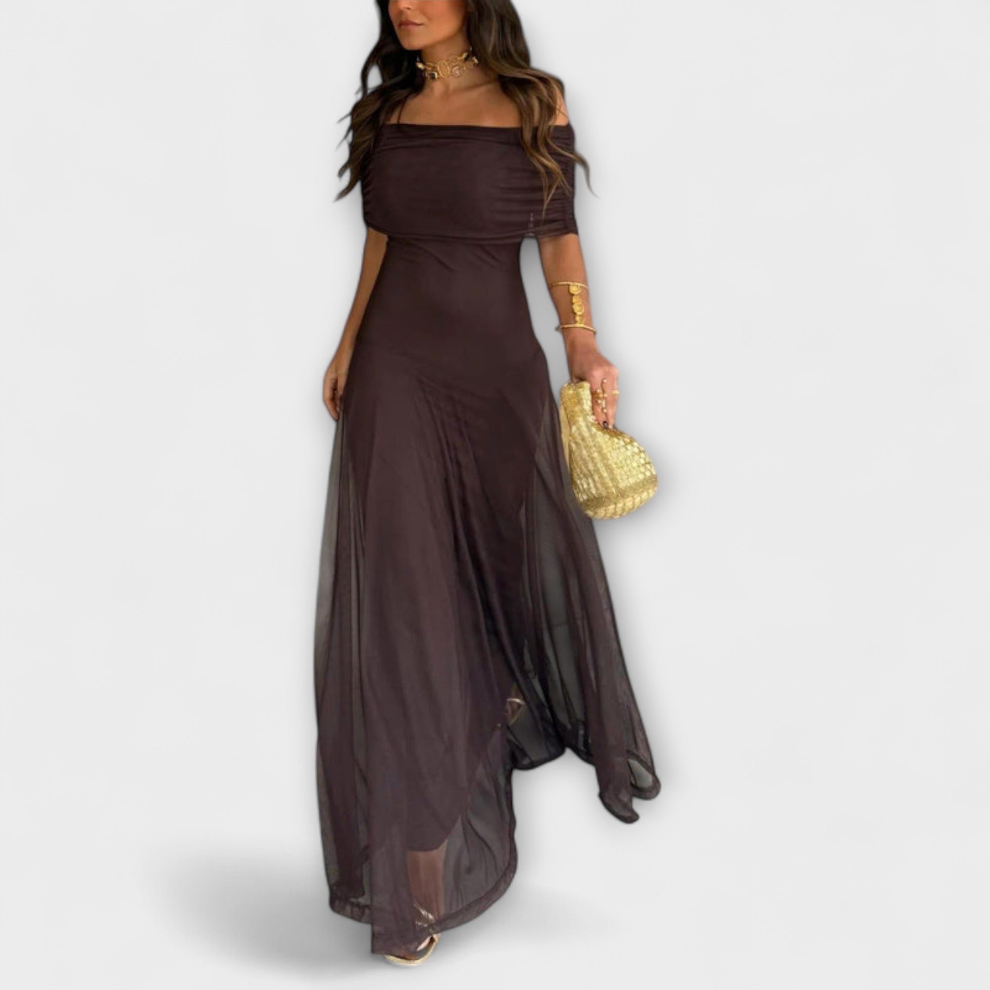 Meadow - Toledo One-Shoulder Mesh Maxi Dress – Sarah & David Charleston