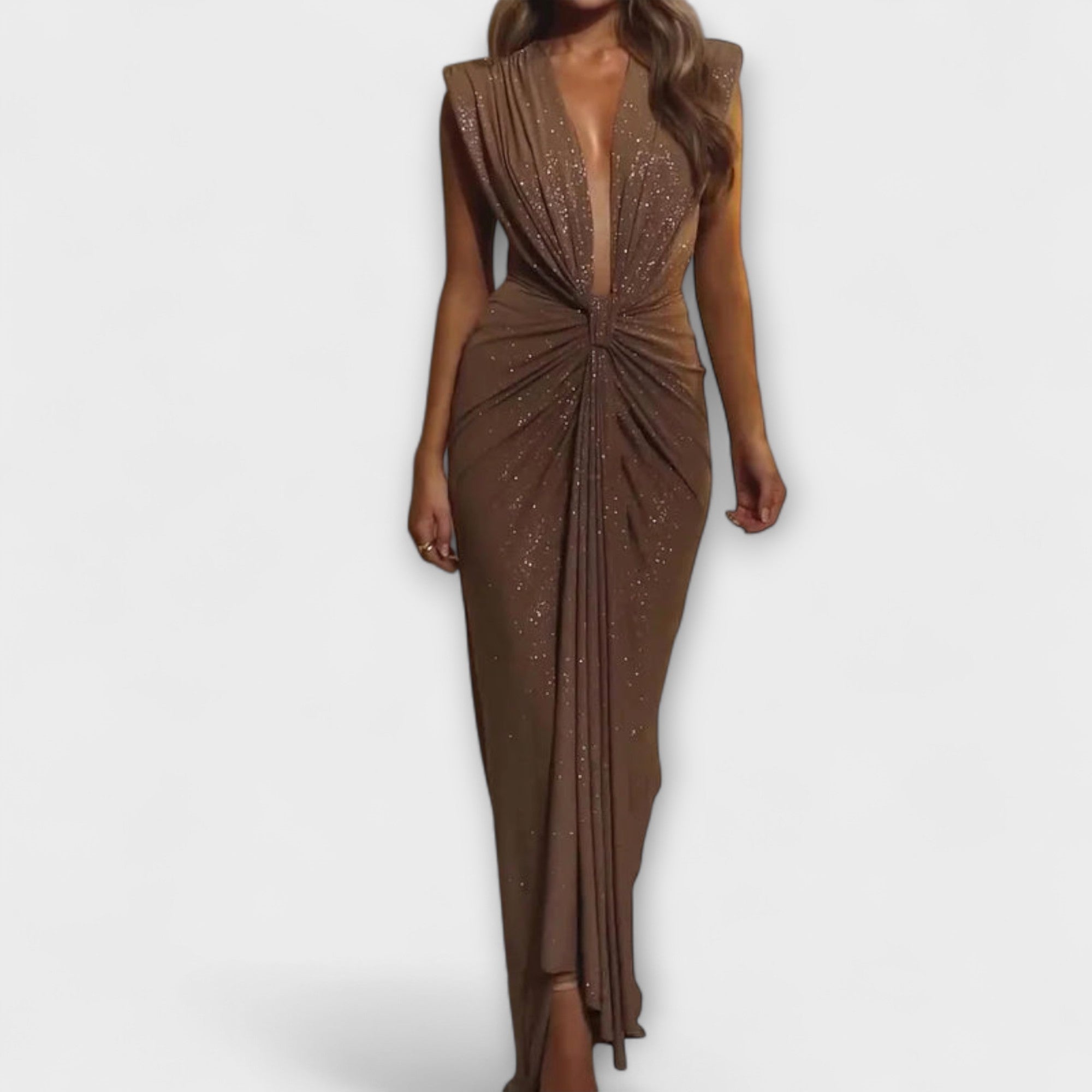 Thea - Maxi Dress with Deep V-Neck – Sarah & David Charleston