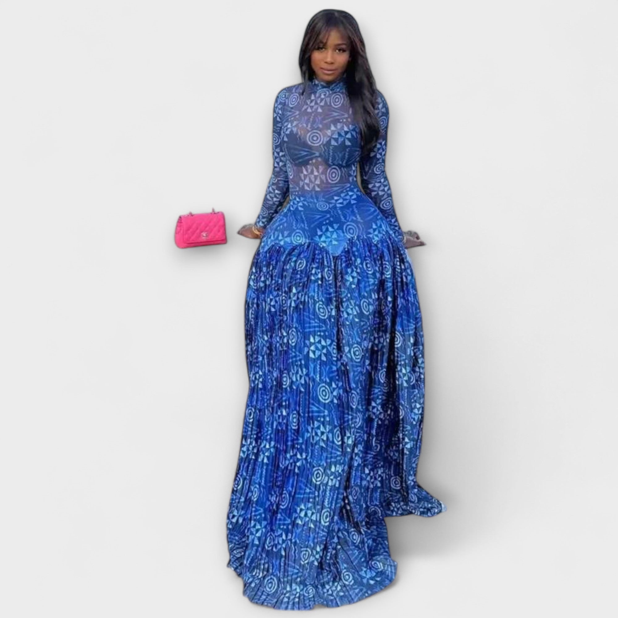 Mia - Maxi Dress with Lily Mesh Design – Sarah & David Charleston